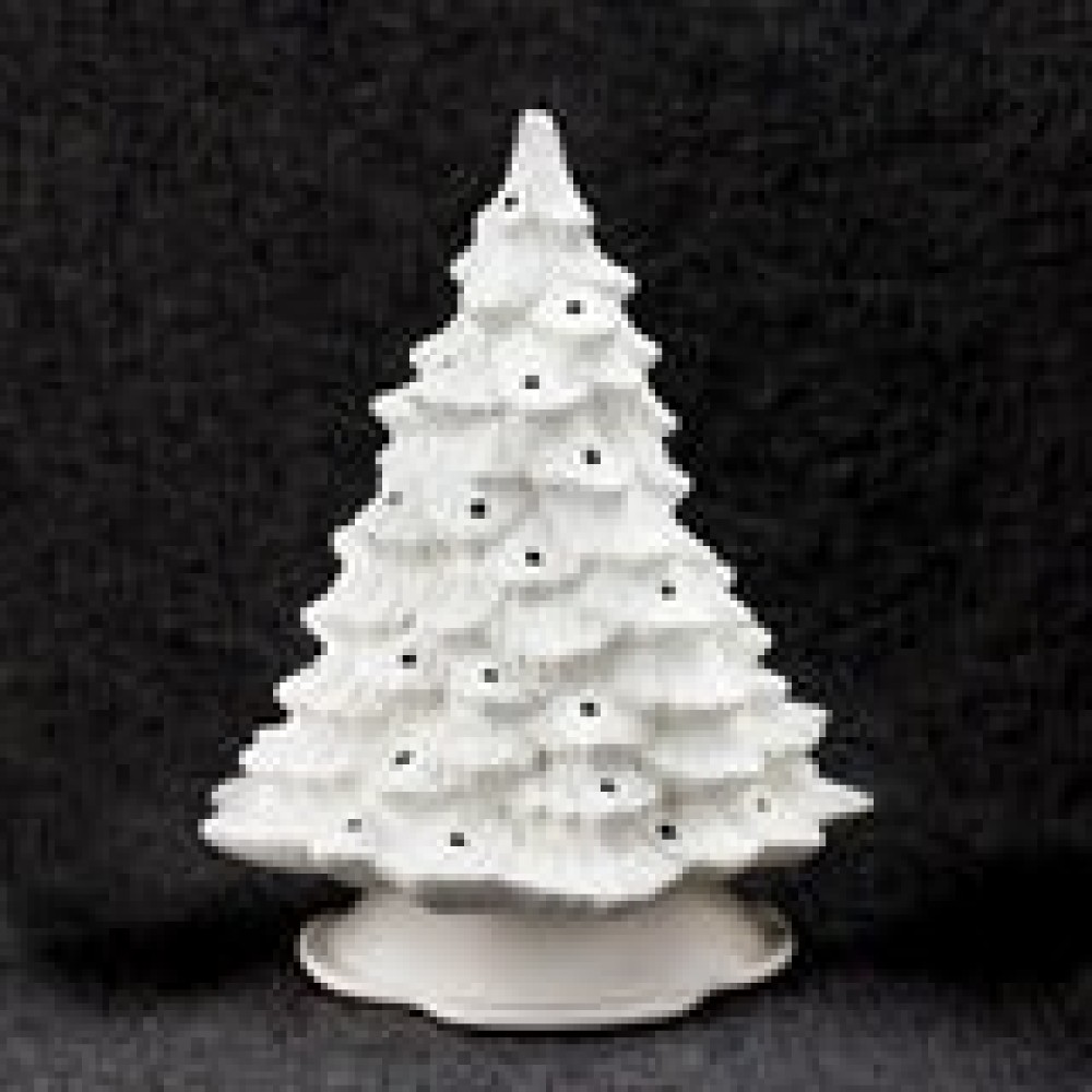 Christmas Tree - 11 inch with base, lights and star in ready to paint ...