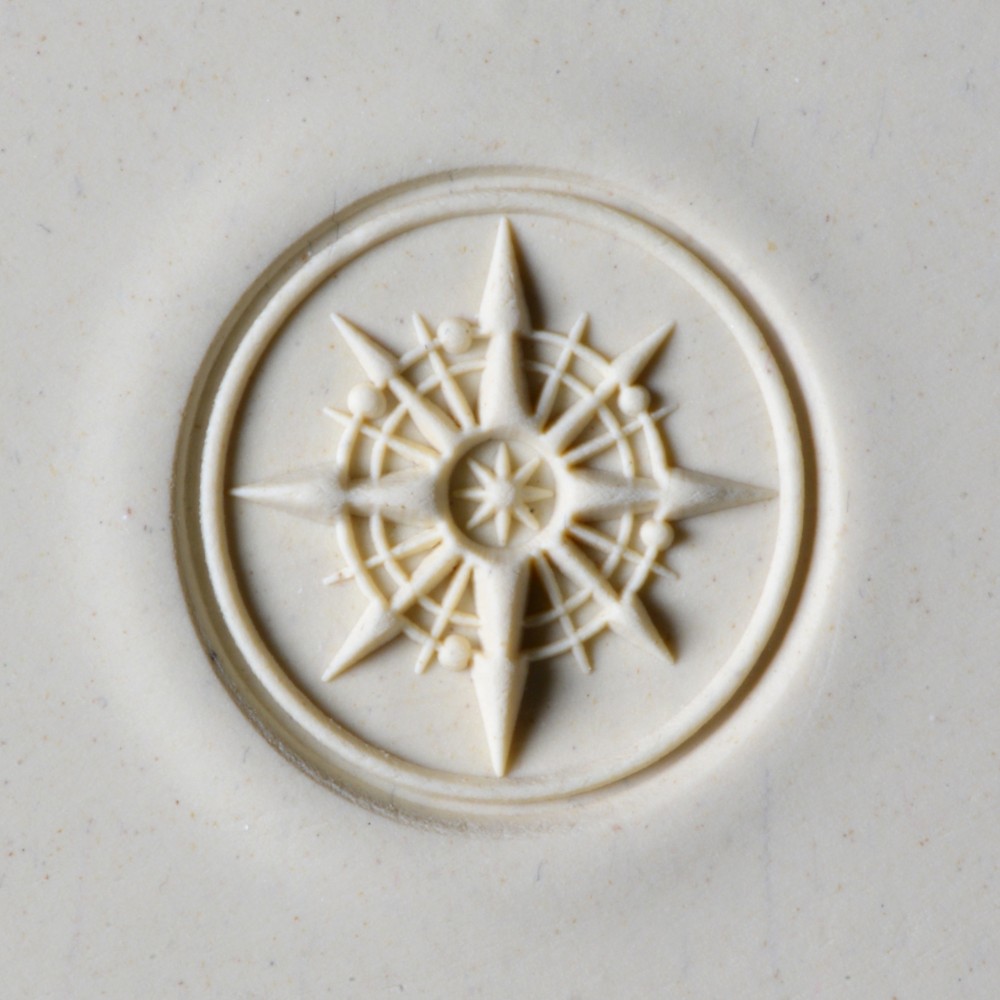 SCL-064 - Compass Large Round Stamp by MKM Pottery Tools