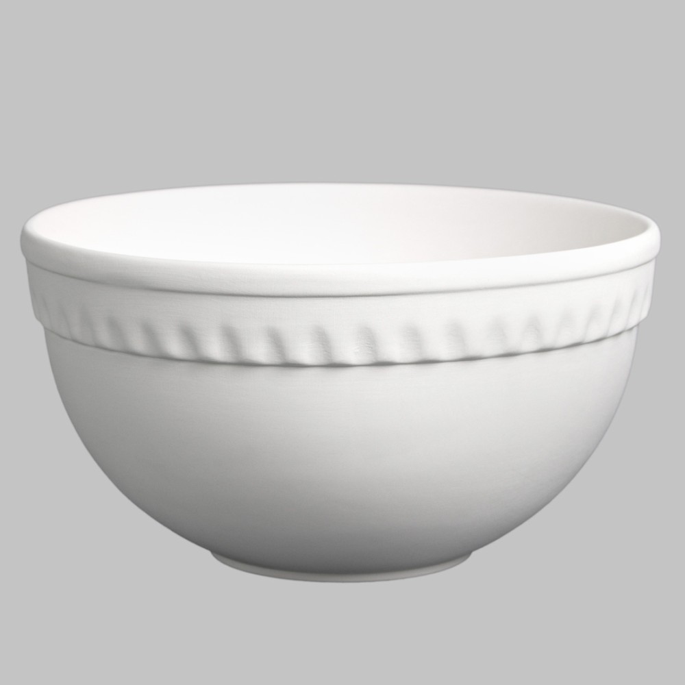 SB160 Ready to Paint, Stoneware Bisque Large Vintage Mixing Bowl by ...