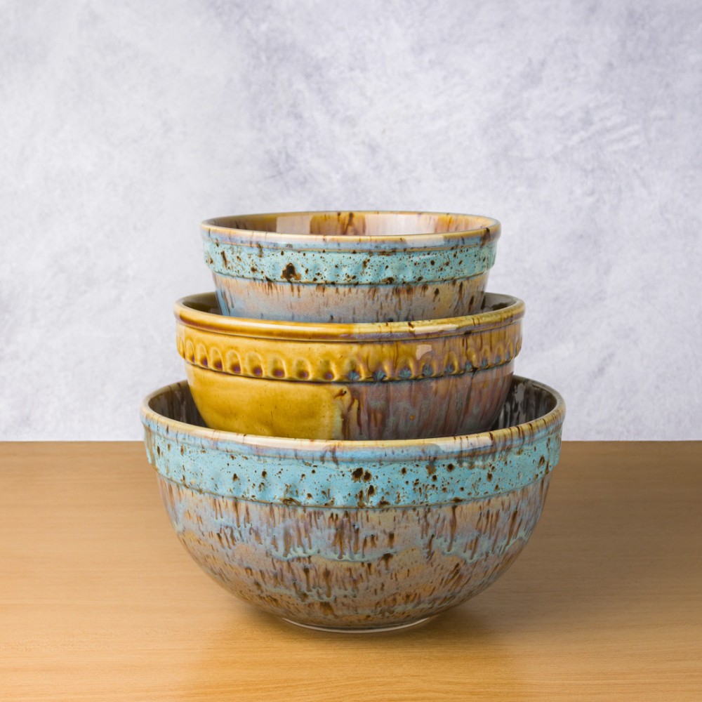 SB160 Ready to Paint, Stoneware Bisque Large Vintage Mixing Bowl by ...