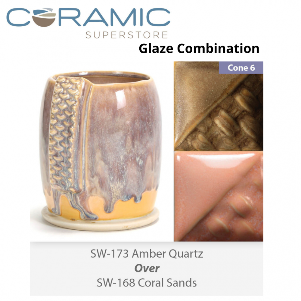 Amber Quartz SW173 over Coral Sands SW168 Stoneware Combination